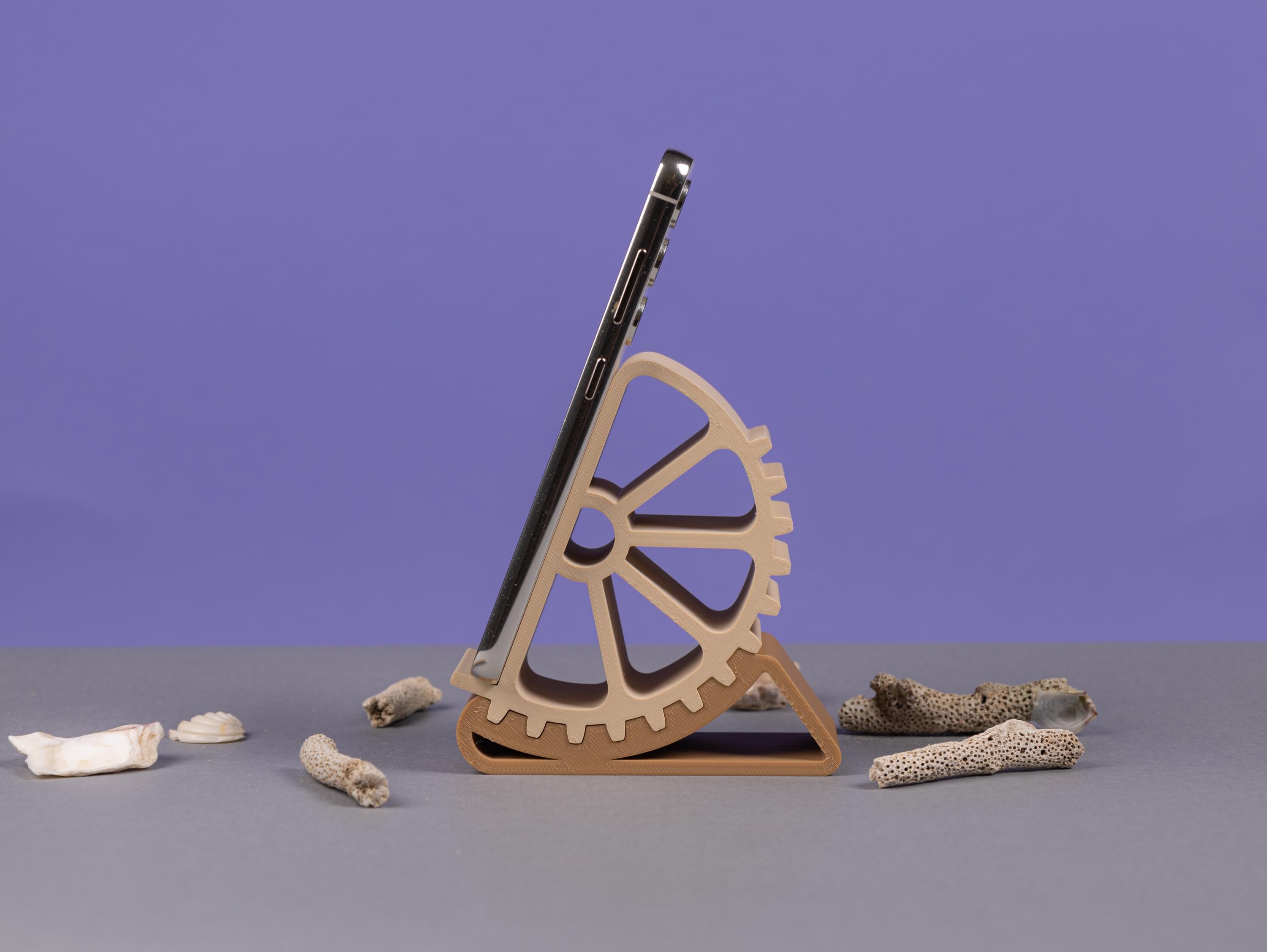 3D Model for Adjustable Angle Steampunk Style Phone Stand. Custom Phone ...