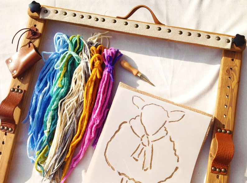 Traditional Rug Hooking Frame Punch Needle or Rag Rug. Sheep Starter ...