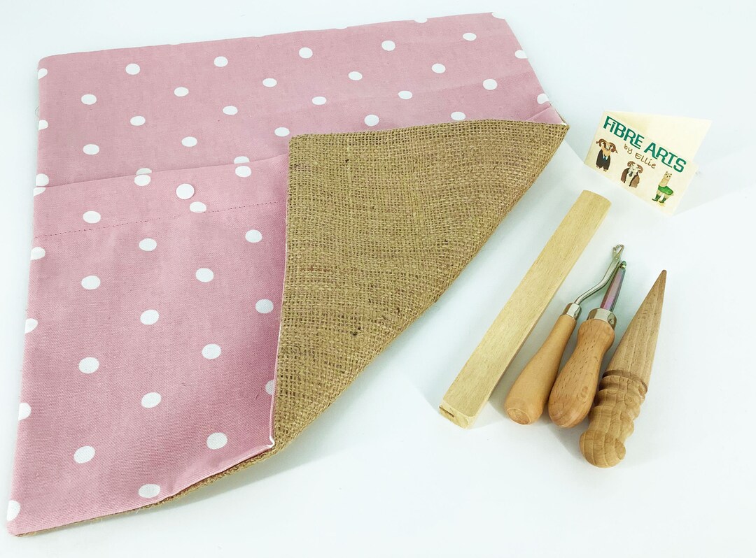 Rag Rug Making Kit. Beginners No Sew Finished Pink Polka Dot Designer ...