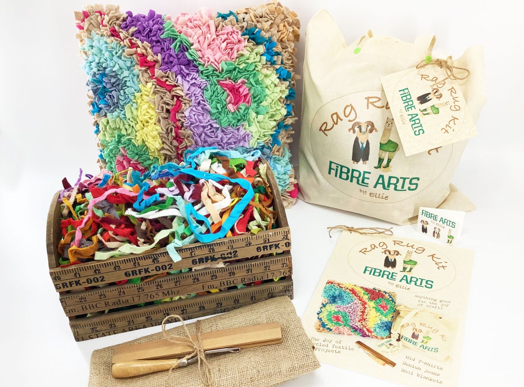 Rag Rug Cushion Making Kit in Stunning Mixed Colour Shades - Etsy
