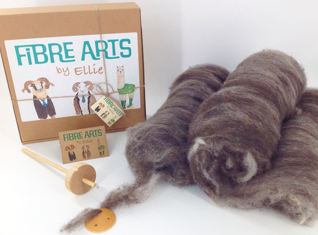 Drop Spindle Spinning Kit With Spinners Diz and 150g Jacob Carded Wool ...