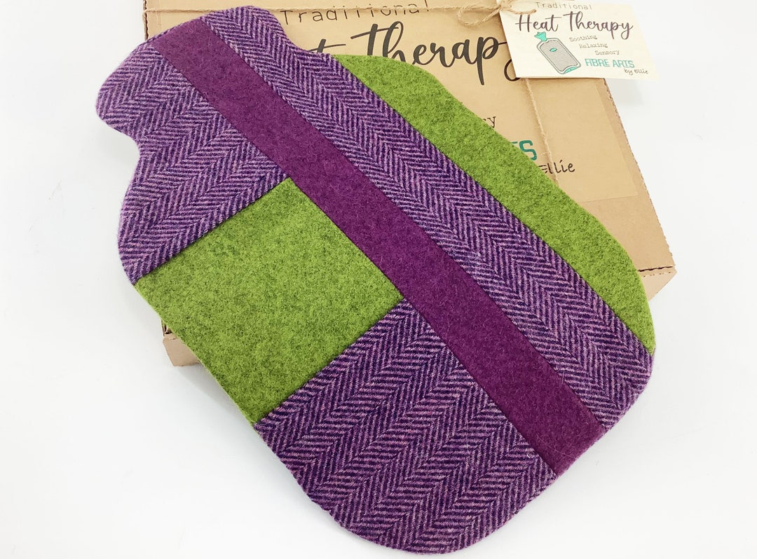 Abraham Moon Tweed Wool Patchwork Hot Water Bottle Cover. Bottle Shaped ...