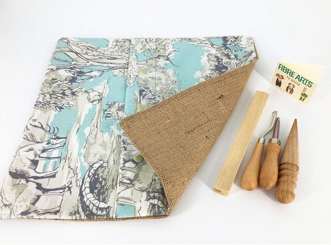 Beginner Easy No Sew Rag Rug Kit. Rug Making Tools and Pale Blue Print ...