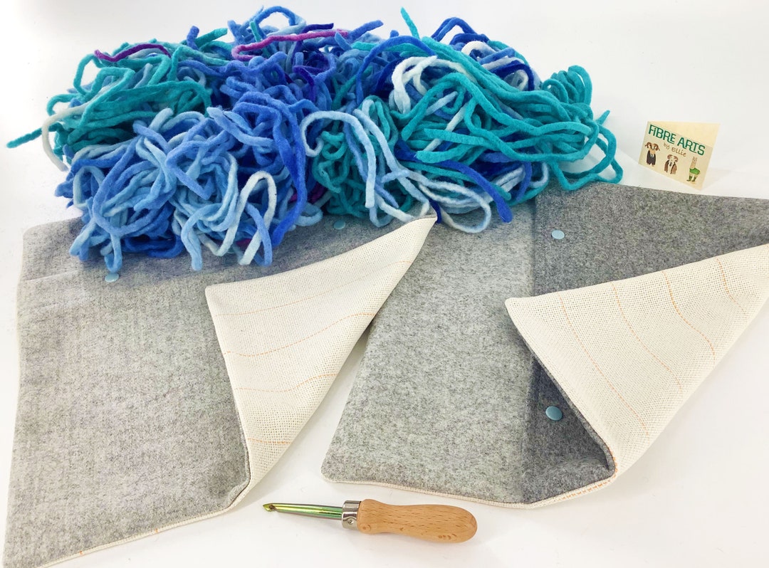 No Sew 100% Wool Rag Rug Kit. Wool Cotton Monks Cloth Cushions, Rug ...