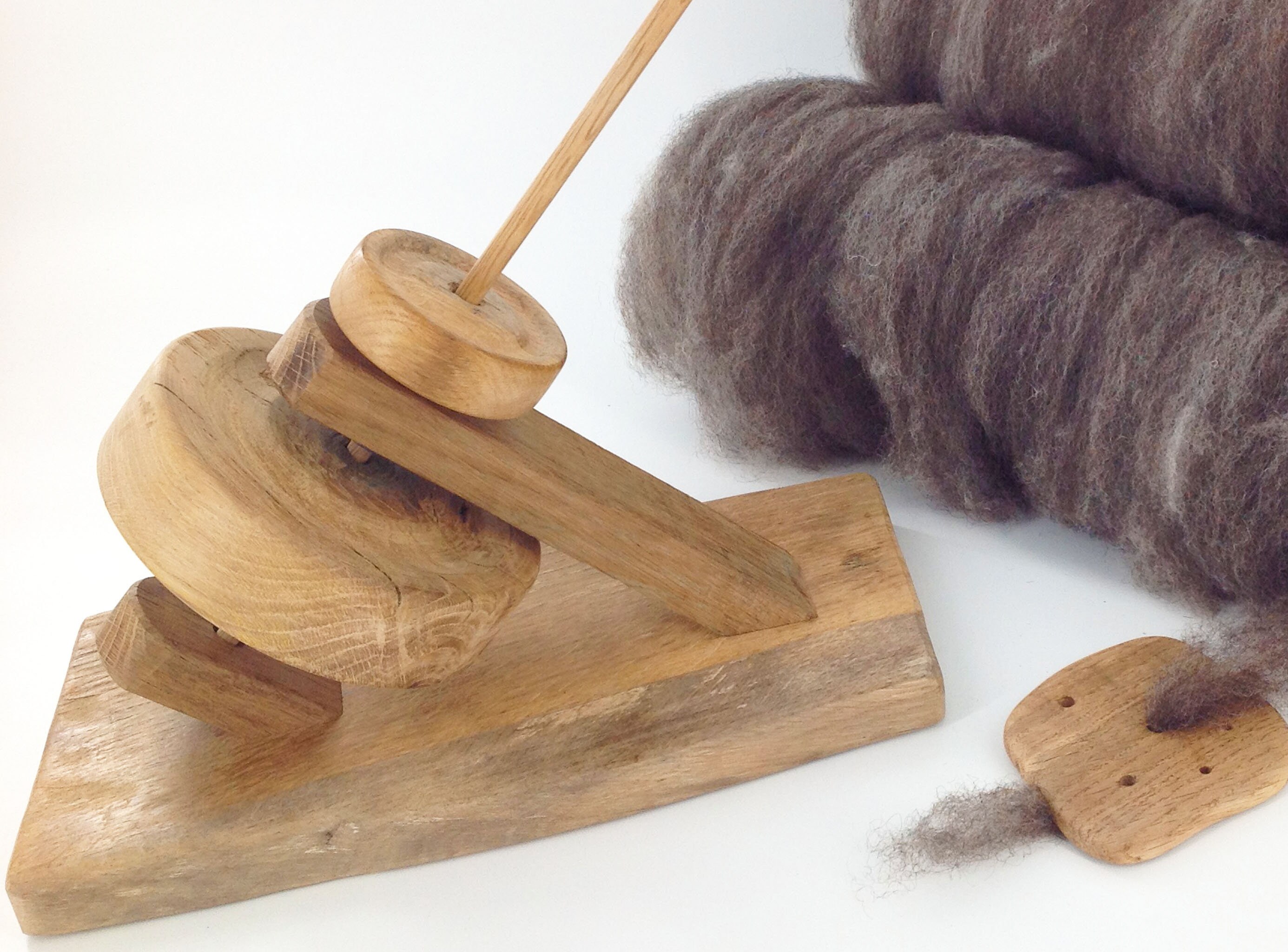 Kick Spindle & Spinners Diz in Rustic Solid Oak. 150g Natural - Etsy