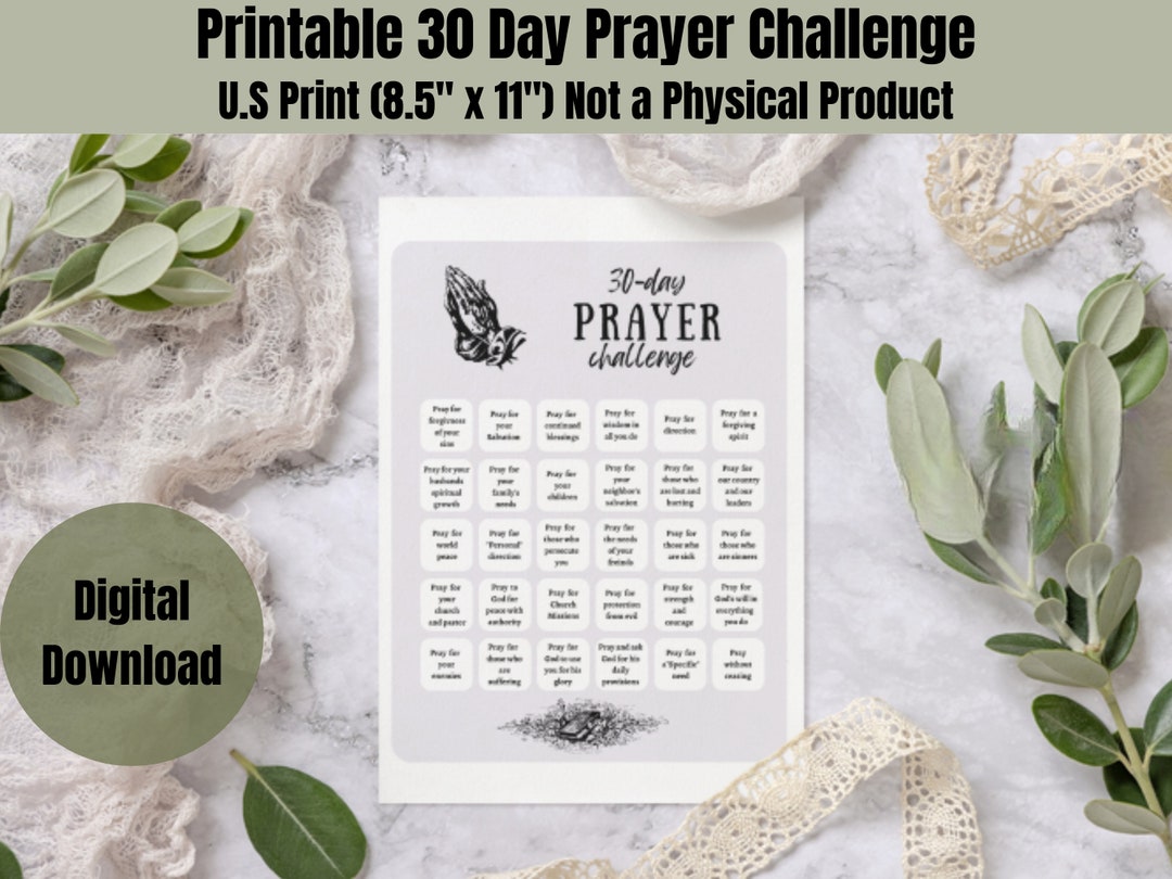 Digital - 30 Day Prayer Challenge - Monthly Prayer Challenge - Prayer ...