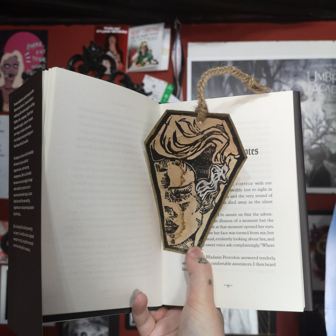 Frankenstein Bride Inspired Lino Print Bookmark - Etsy