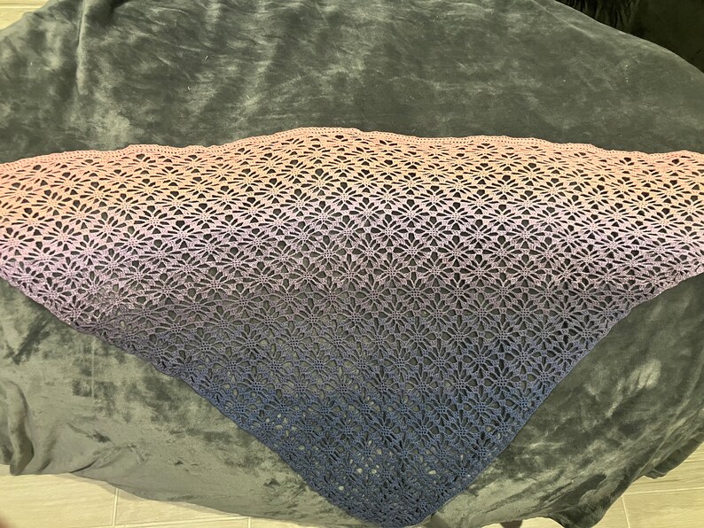 Sunset Maestrale Crochet Shawl With Soft Pastels Made With Cotton Yarn ...