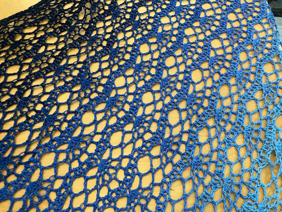 Ocean Waves Crochet Shawl With Natural Sea Colors Made With Cotton Yarn ...