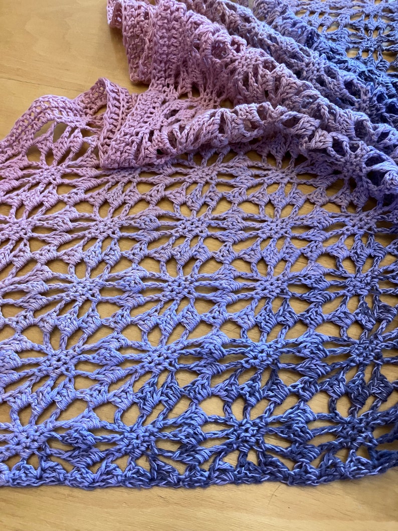 Sunset Maestrale Crochet Shawl With Soft Pastels Made With Cotton Yarn ...