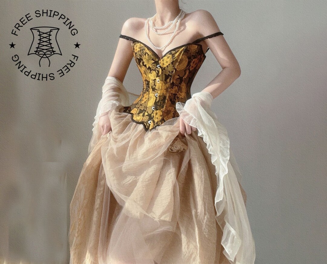 Floral Milkmaid Corset Top Renaissance Prom Dress Corset - Etsy