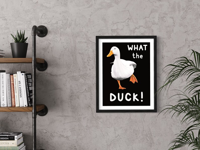 What the Duck Wall Art Animal Printable Decoration - Etsy