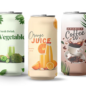 Can Mockup: Customizable Drink & Soda Label Design (canva Template) - Etsy