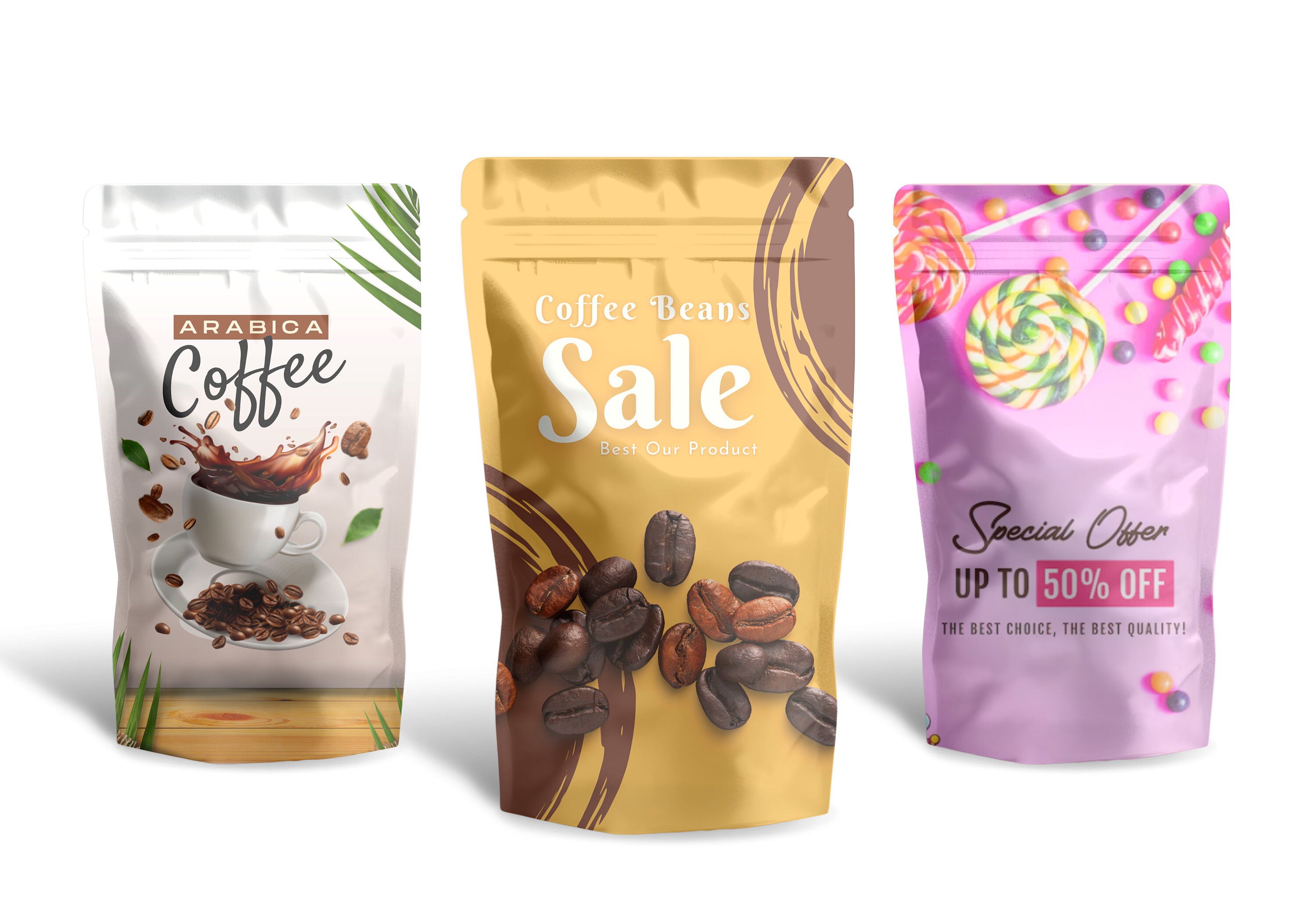 Canva Food Pouch Mock-up Coffee Standing Pouch Mock up With One ...