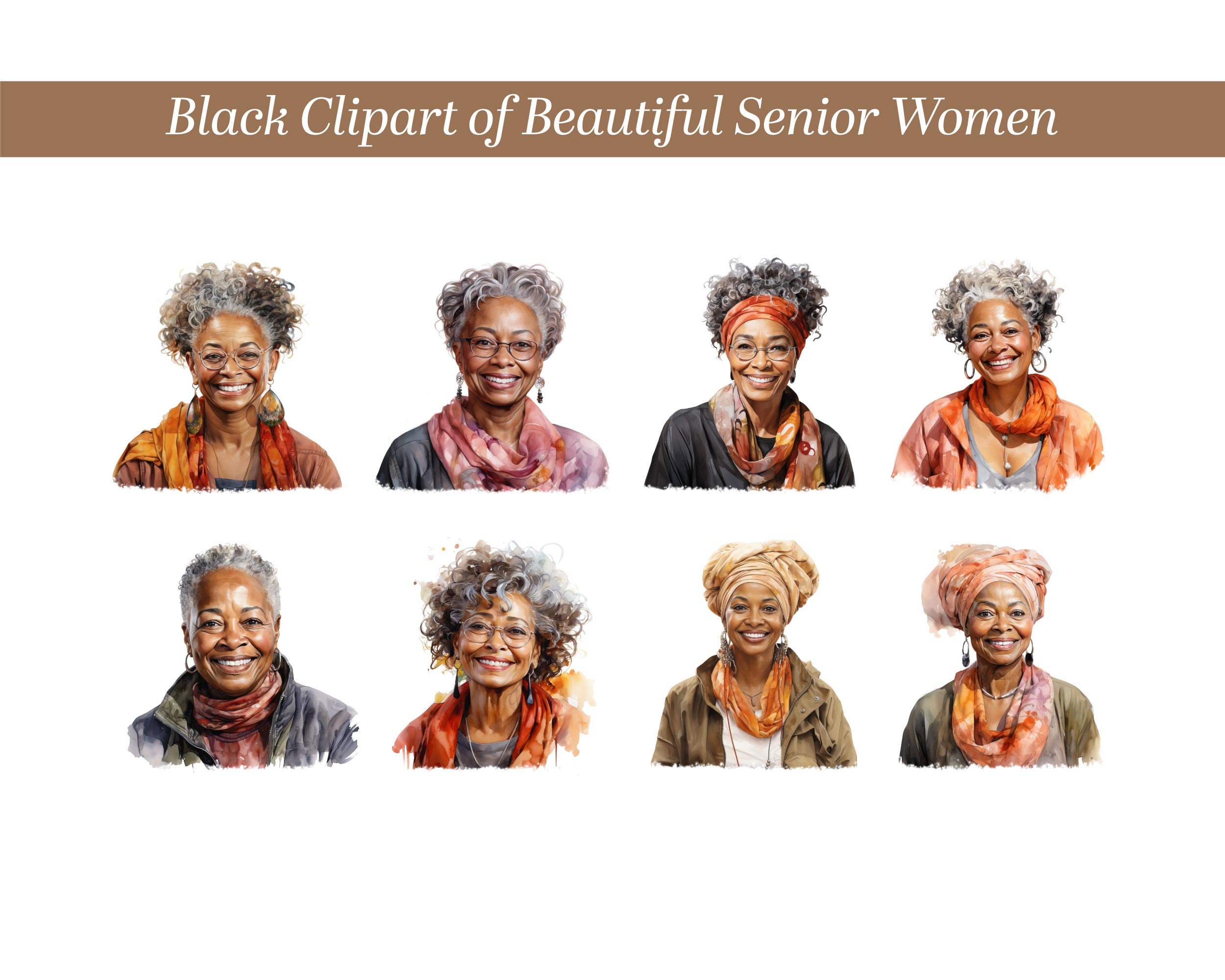 African American Clipart of Beautiful Senior Black Women. Black Clipart, Seniors Clipart ...