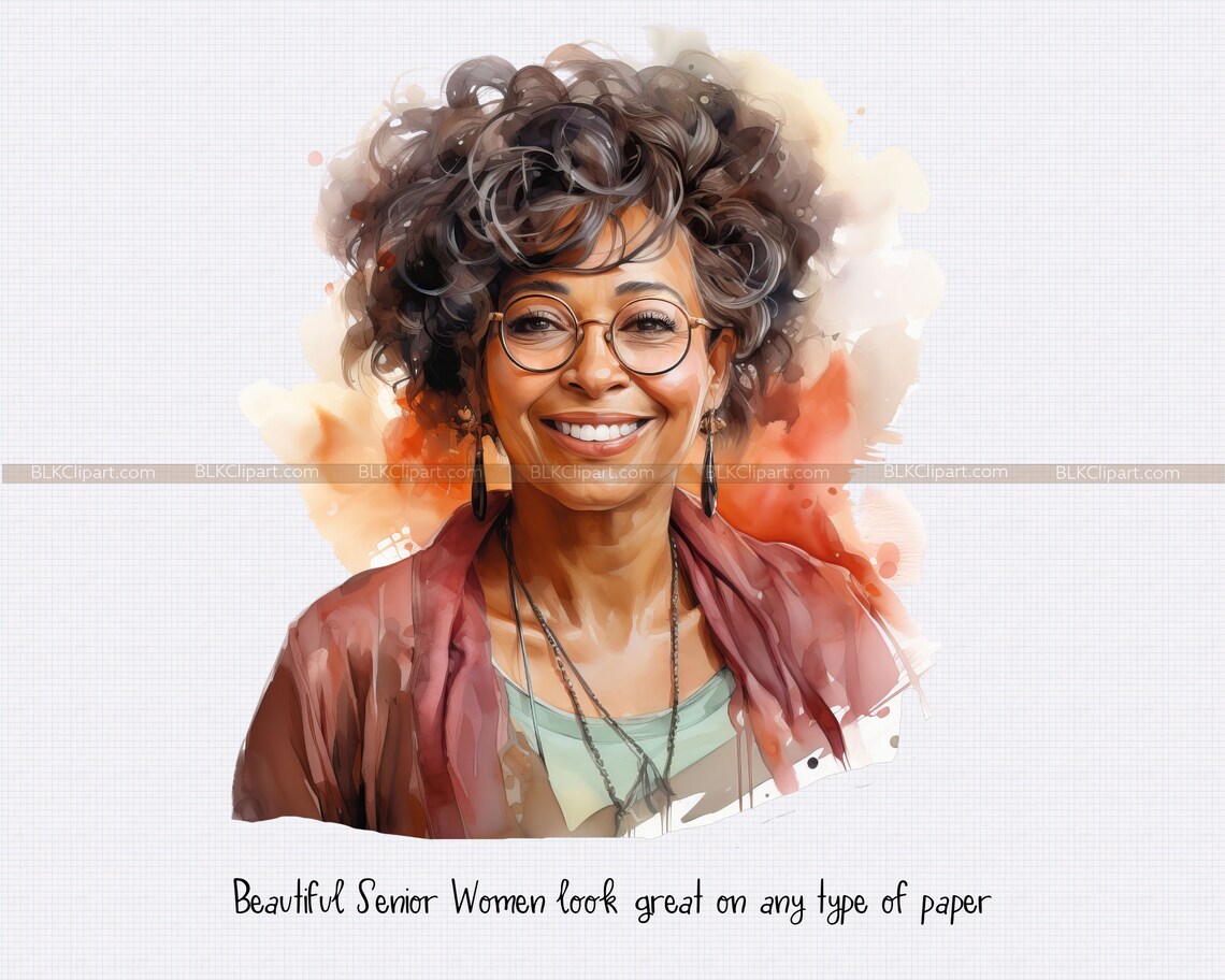 African American Clipart of Beautiful Senior Black Women. Black Clipart, Seniors Clipart ...