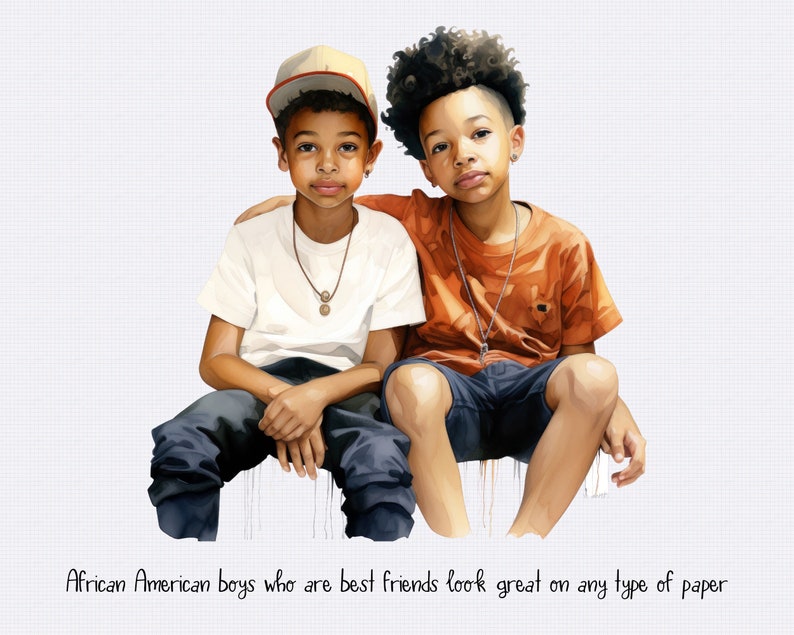 Black Clipart, African American Clipart of Best Friend Boys. African ...