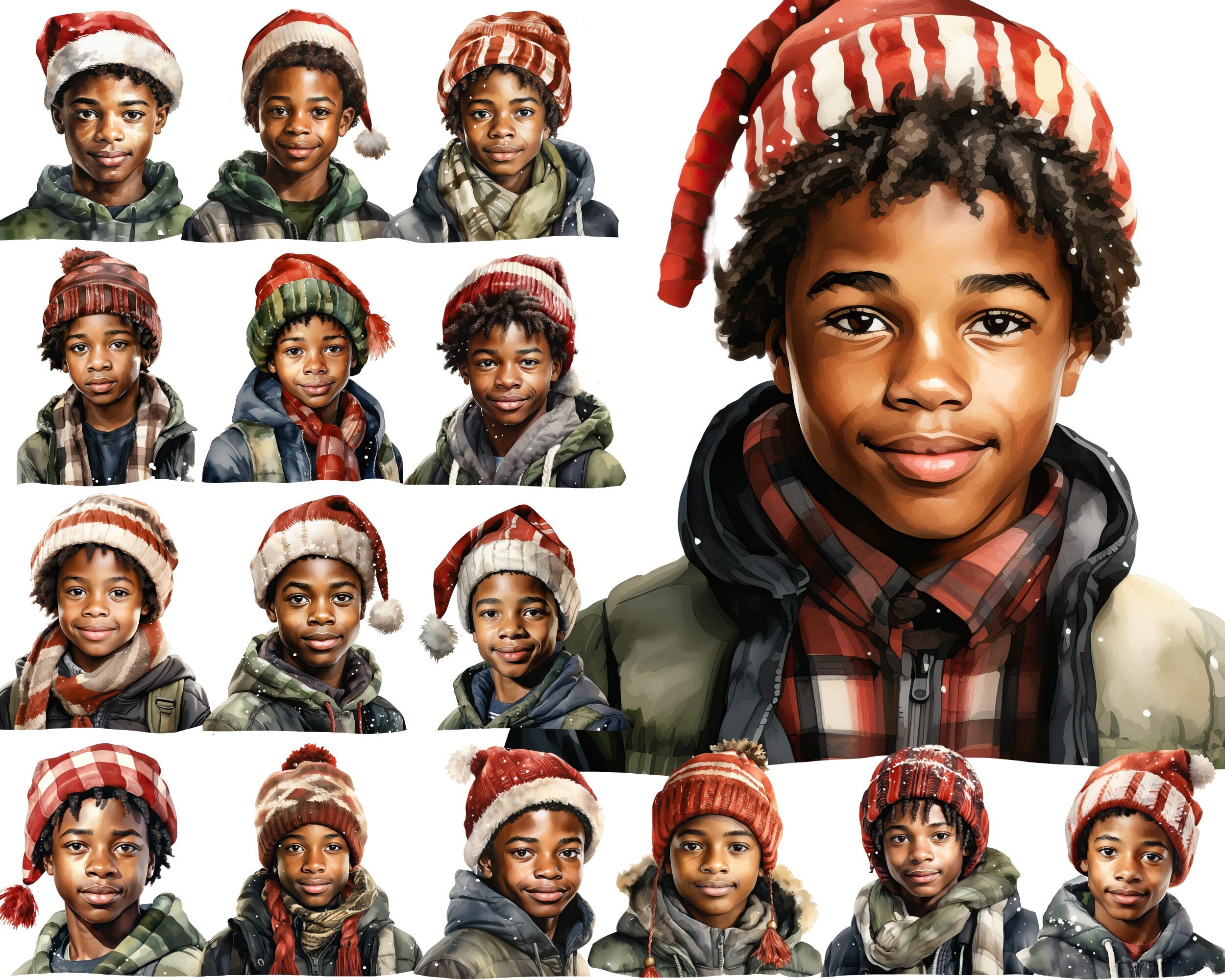 African American Teenage Winter Boys. African American Clipart, Black ...