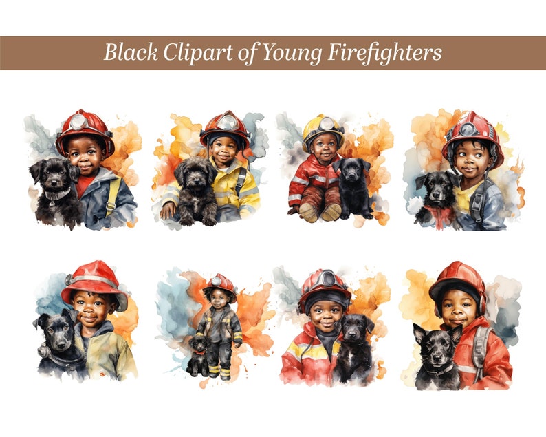 African American Clipart. Watercolor Clipart of Adorable Young African ...