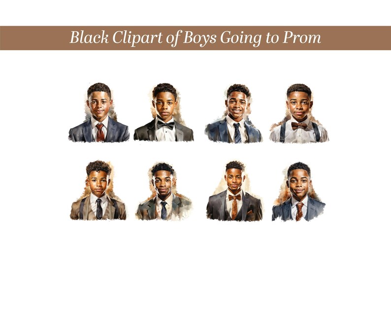 African American Teenage Boys Going to Their Prom. Black People Clipart ...