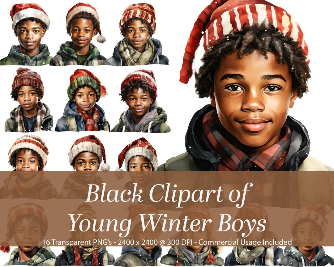 African American Teenage Winter Boys. African American Clipart, Black ...