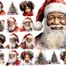 Joyful African American Christmas Clipart Black Santa, Trees, and ...