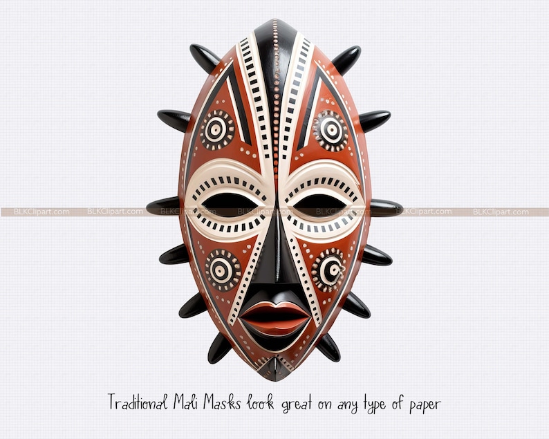 African Traditional Mali Masks Clipart, Illustrations, Transparent PNG ...