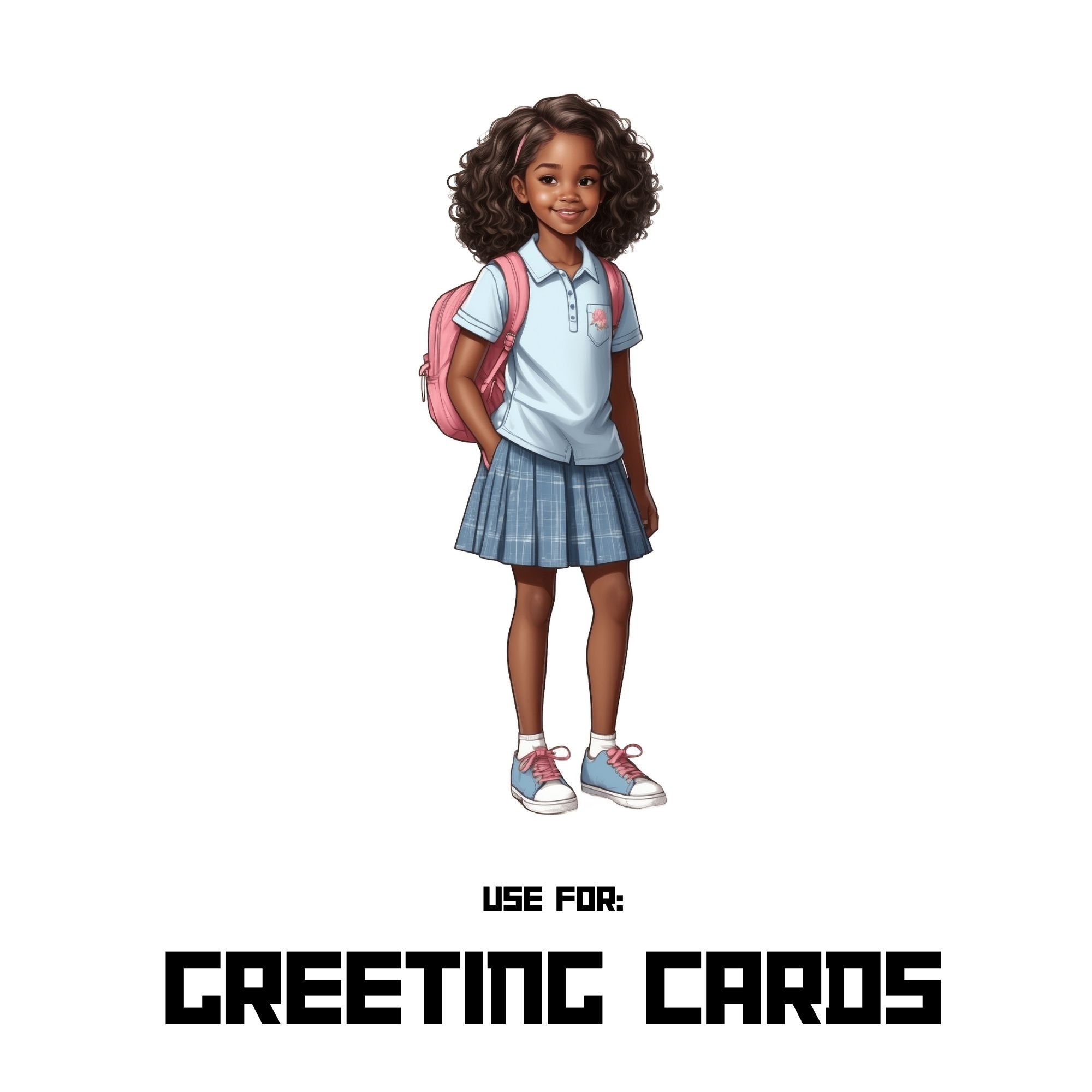 African American Clip Art of Very Cute Black Schoolgirls. Young Girls ...