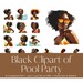 Clipart of Beautiful African American Women Playing at a Pool Party ...