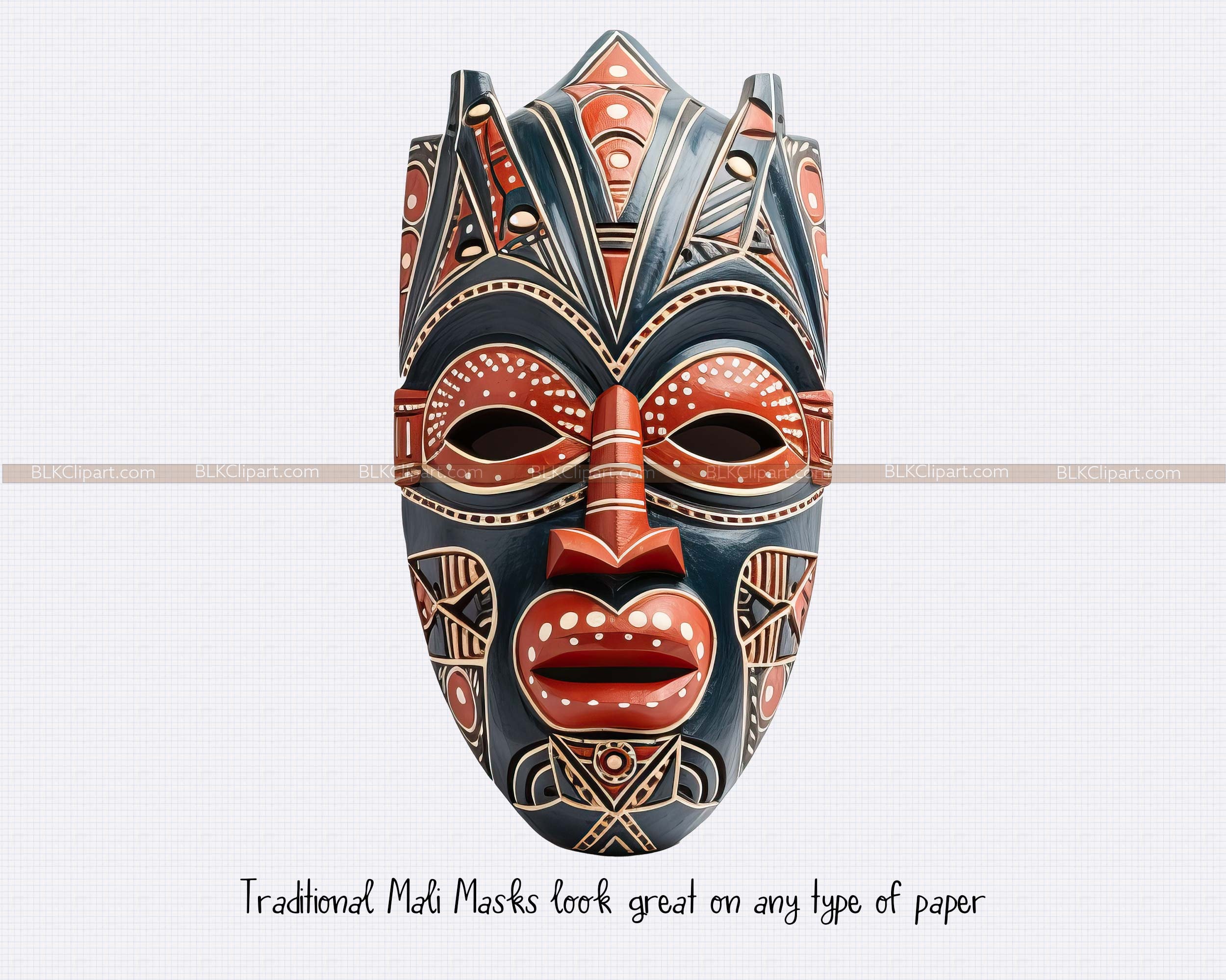 African Traditional Mali Masks Clipart, Illustrations, Transparent PNG ...