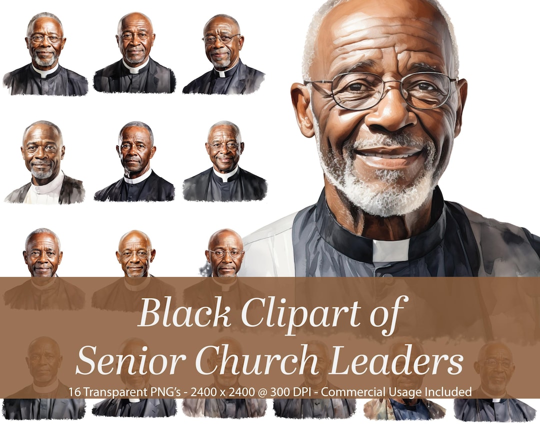 African American Church Leaders Watercolor Clipart (digital Download ...