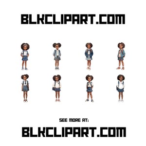 African American Clip Art of Very Cute Black Schoolgirls. Young Girls ...