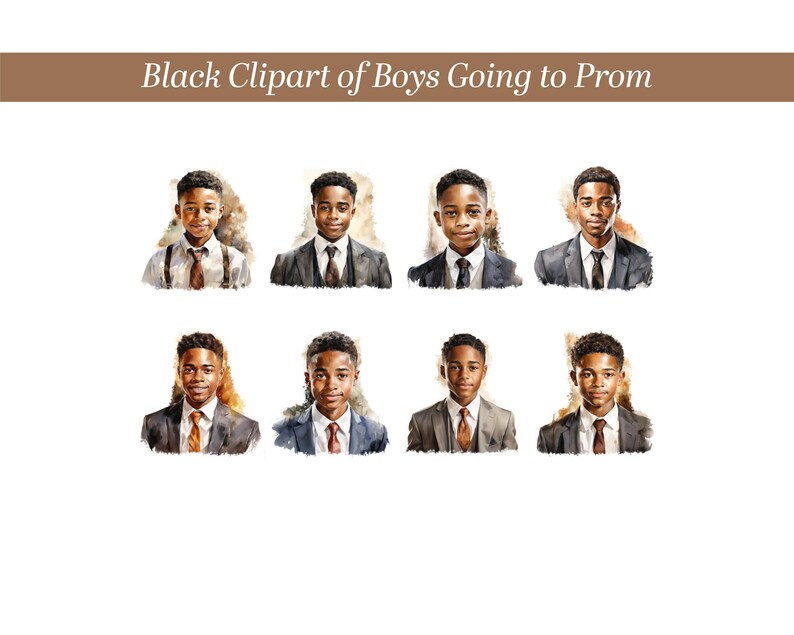 African American Teenage Boys Going to Their Prom. Black People Clipart ...