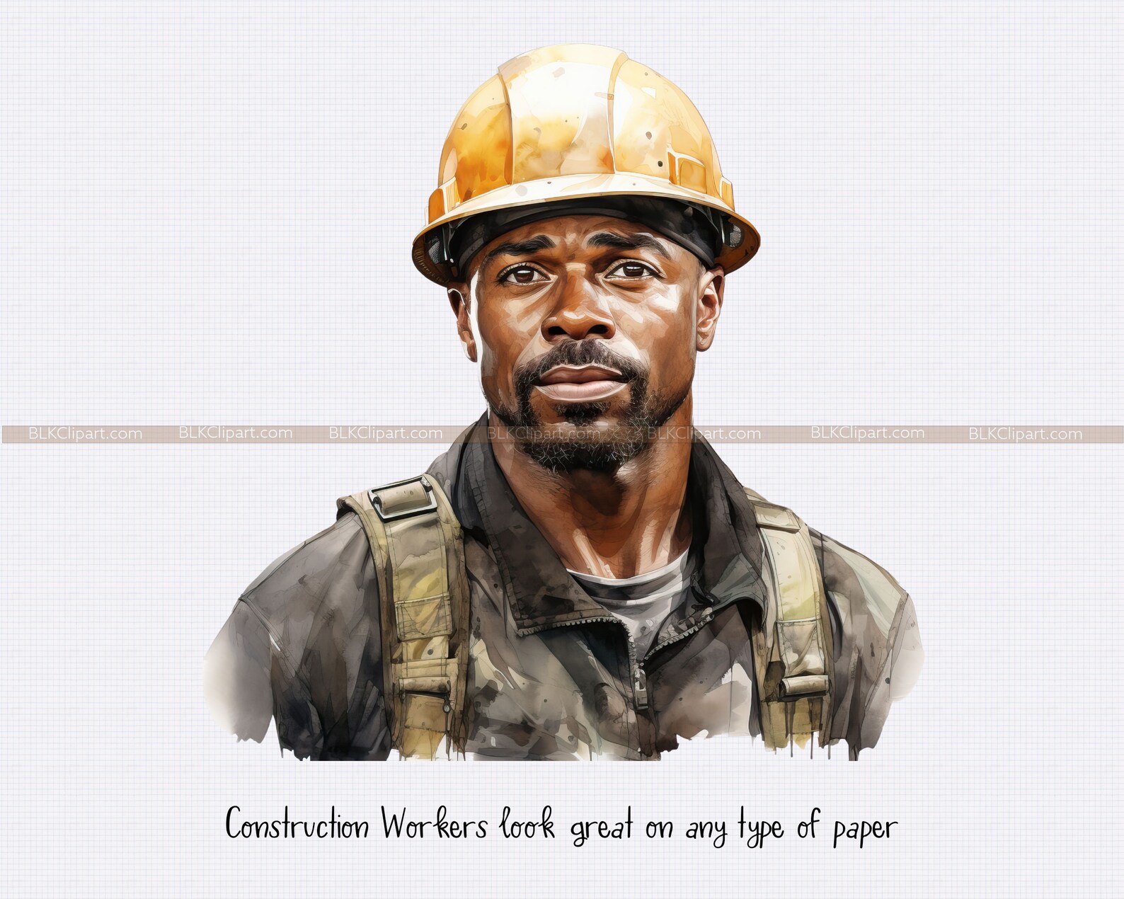 African American Clipart of Rugged Black Construction Workers. Black ...