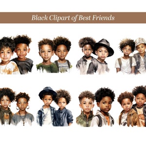 Black Clipart, African American Clipart of Best Friend Boys. African ...