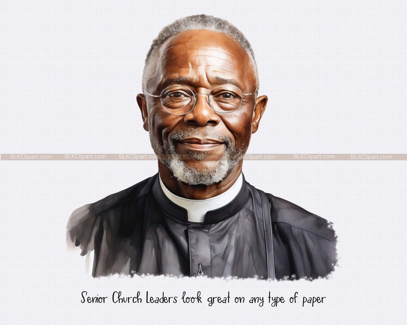 African American Church Leaders Watercolor Clipart (digital Download ...
