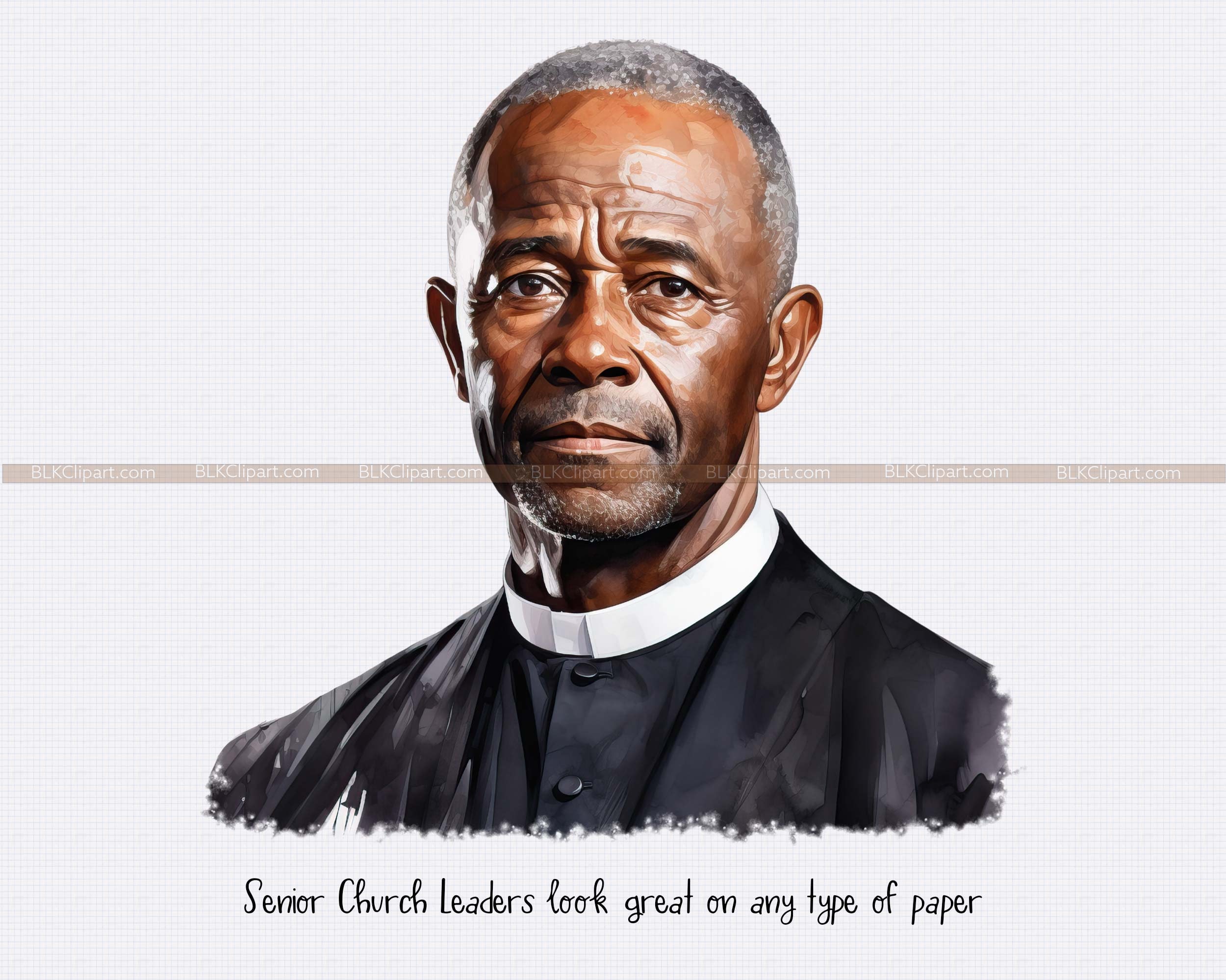 African American Church Leaders Watercolor Clipart (digital Download) - Etsy