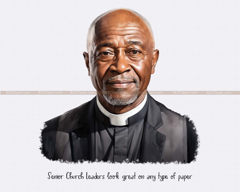 African American Church Clipart. Senior Church Leaders. Priests and Pastors Clipart. Black ...