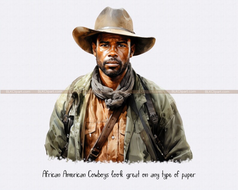 African American Clipart of Wild West Cowboys in Watercolor Clipart ...