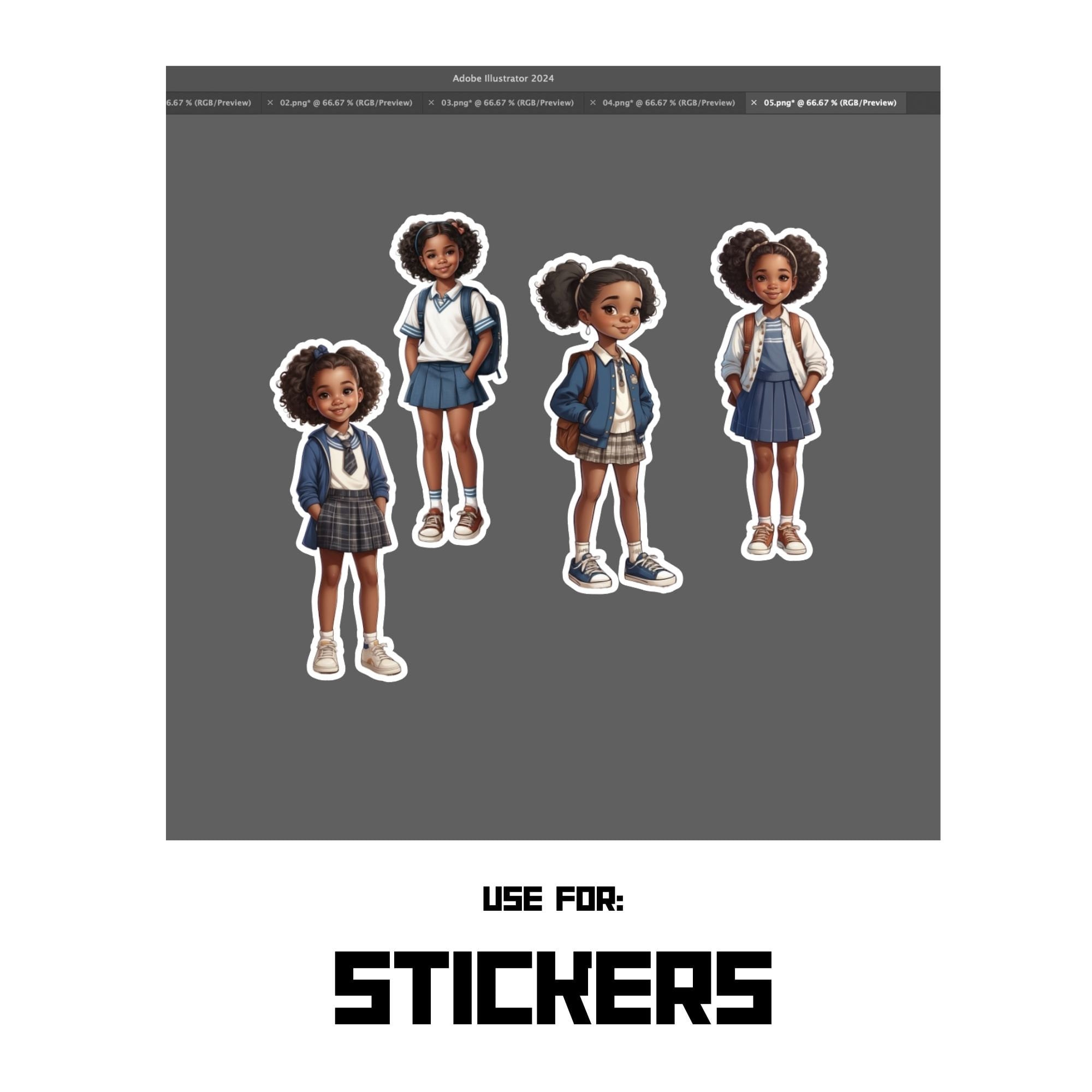 African American Clip Art of Very Cute Black Schoolgirls. Young Girls ...