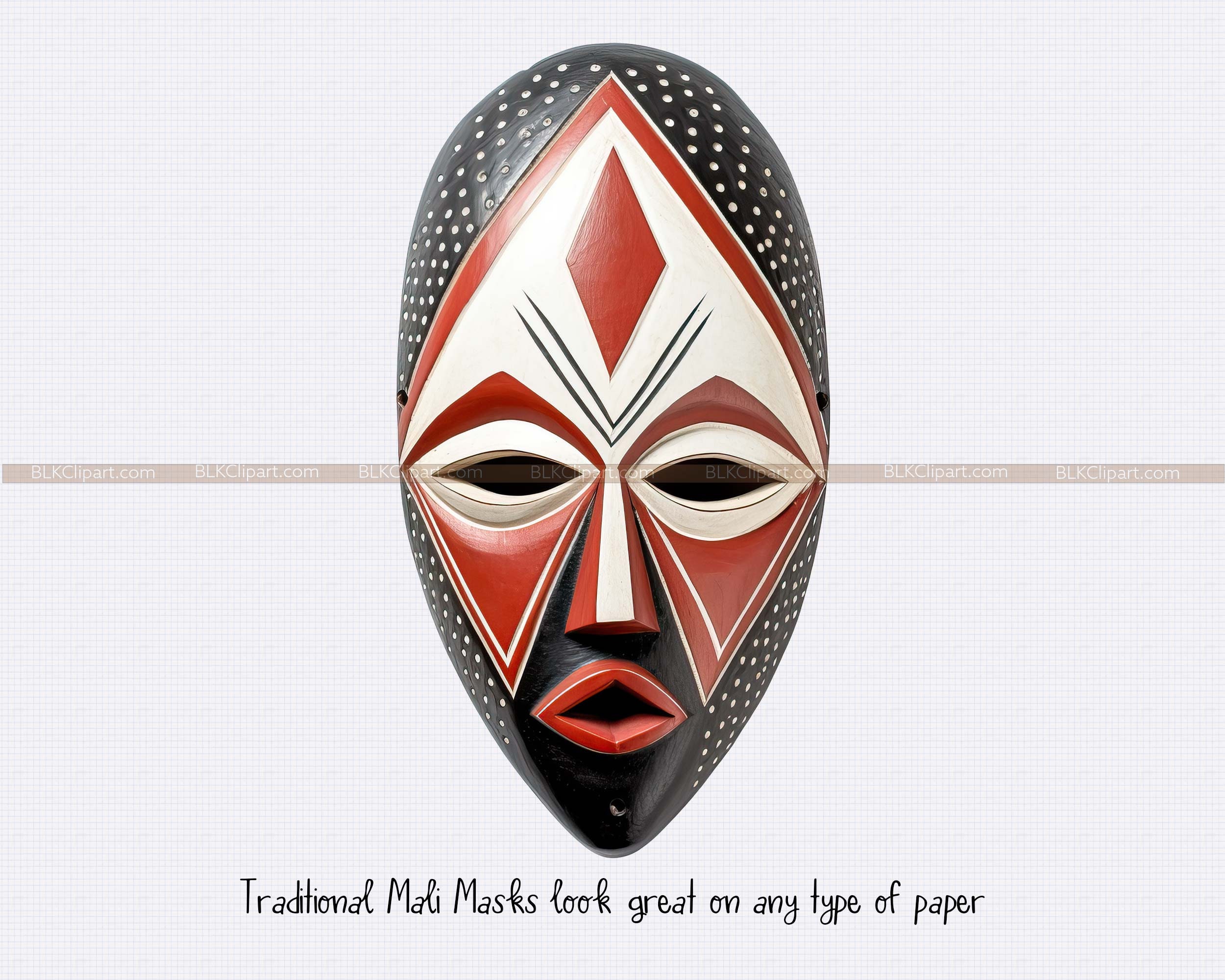 African Traditional Mali Masks Clipart, Illustrations, Transparent PNG ...