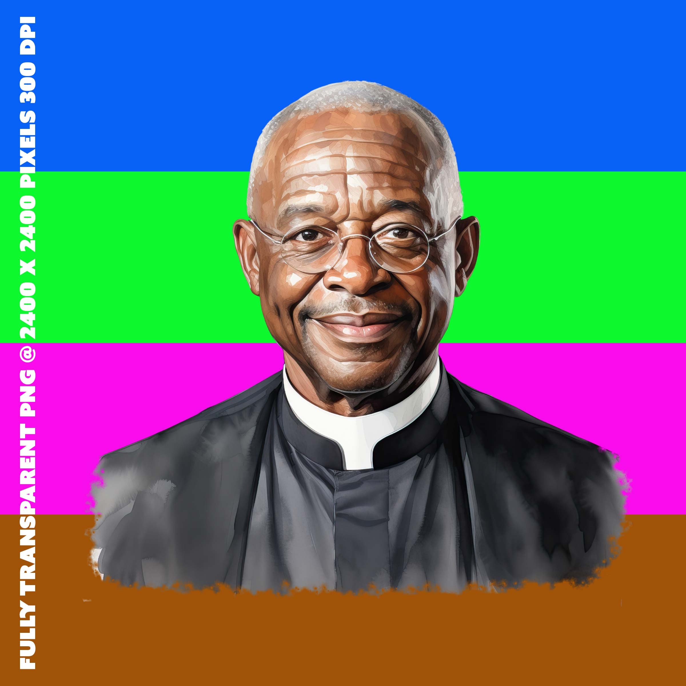 African American Church Leaders Watercolor Clipart (digital Download ...