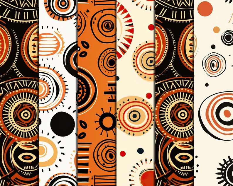 African Circular Fabric Patterns: Contemporary Heritage (digital Paper ...