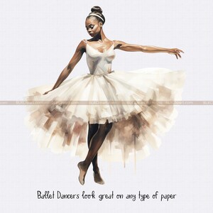 African American Ballerina Clipart: Elegant Dancer PNG (digital ...