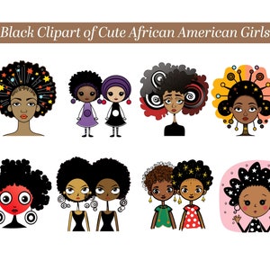 African American Clipart. Colorful Clipart of Beautiful African ...