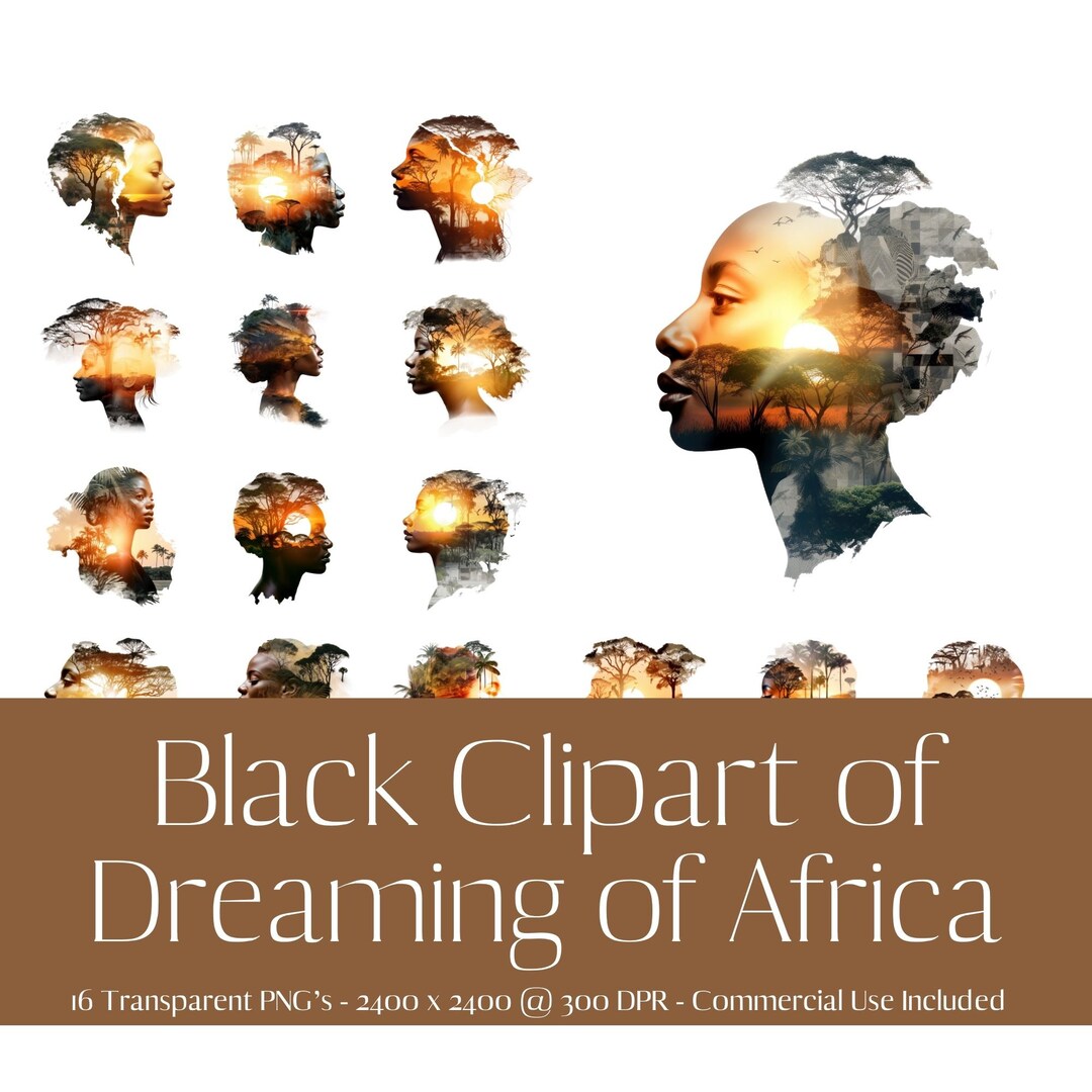 African American Woman Clipart: Homeland Dream Imagery (digital ...