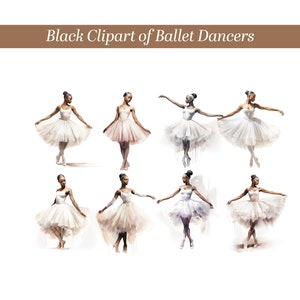 African American Ballerina Clipart: Elegant Dancer PNG (digital ...