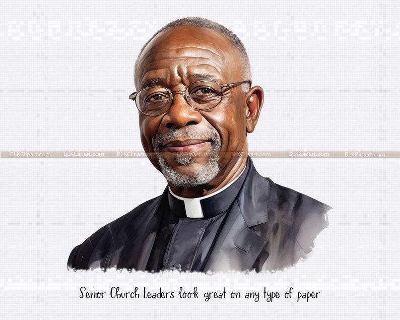 African American Church Leaders Watercolor Clipart (digital Download ...