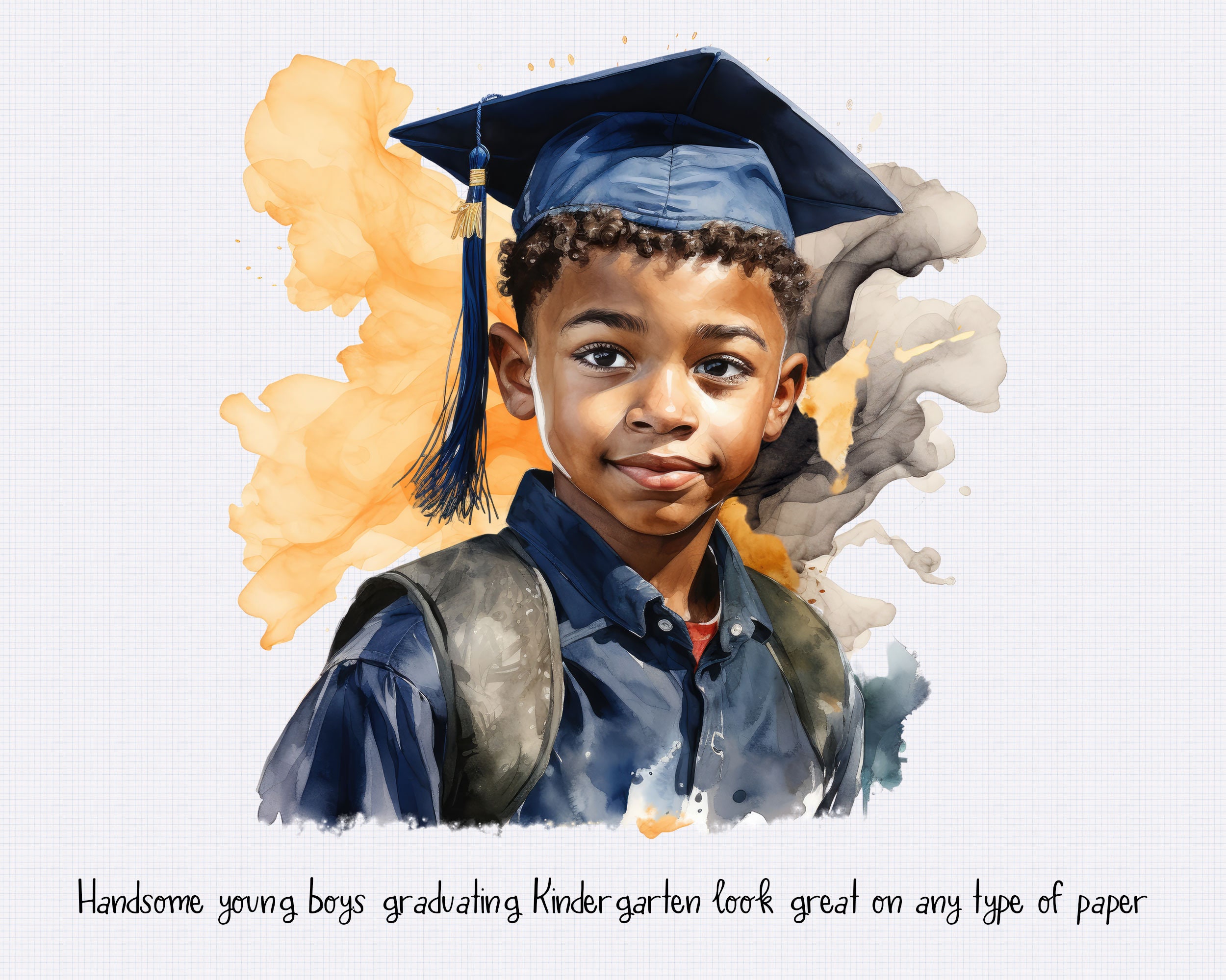 Black Clipart of African American Boys Graduating Kindergarten. Sweet ...
