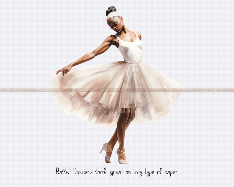 African American Ballerina Clipart: Elegant Dancer PNG (digital ...